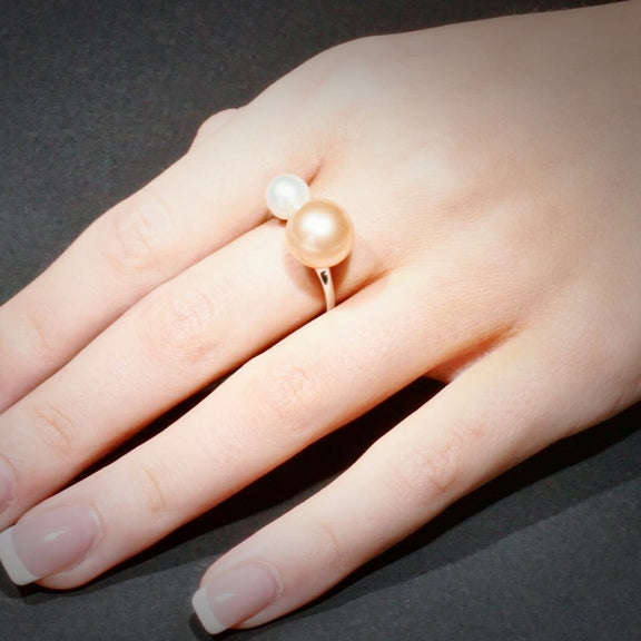 Edison Pink & White Pearl Duo Ring | Unique & Stylish | GRACE SELECTED